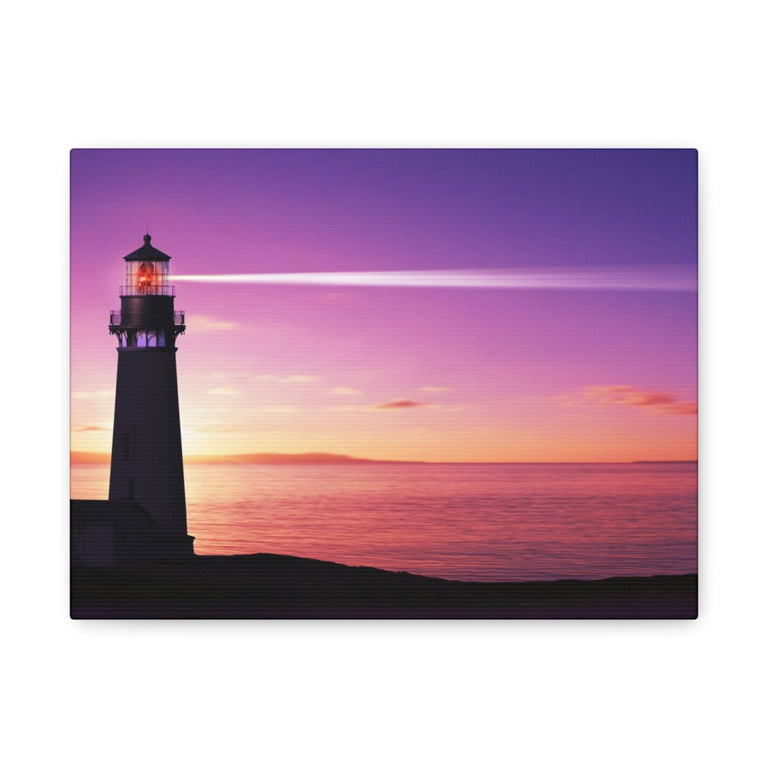 Purple Haze Lighthouse, Late Evening Purple Lighthouse Sunset. Matte ...
