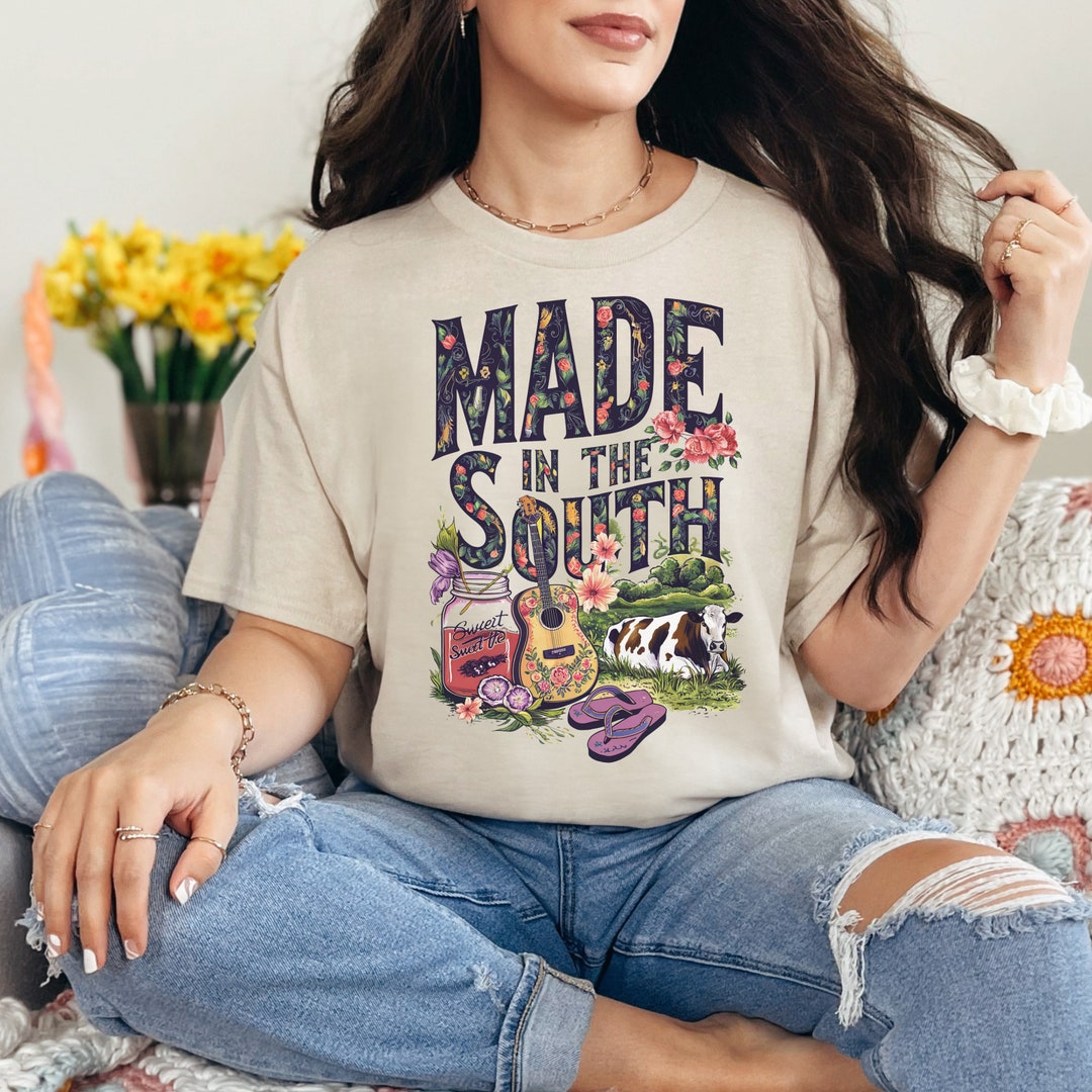 Southern Charm Women's T-shirt: 'made in the South' Graphic Tee - Etsy