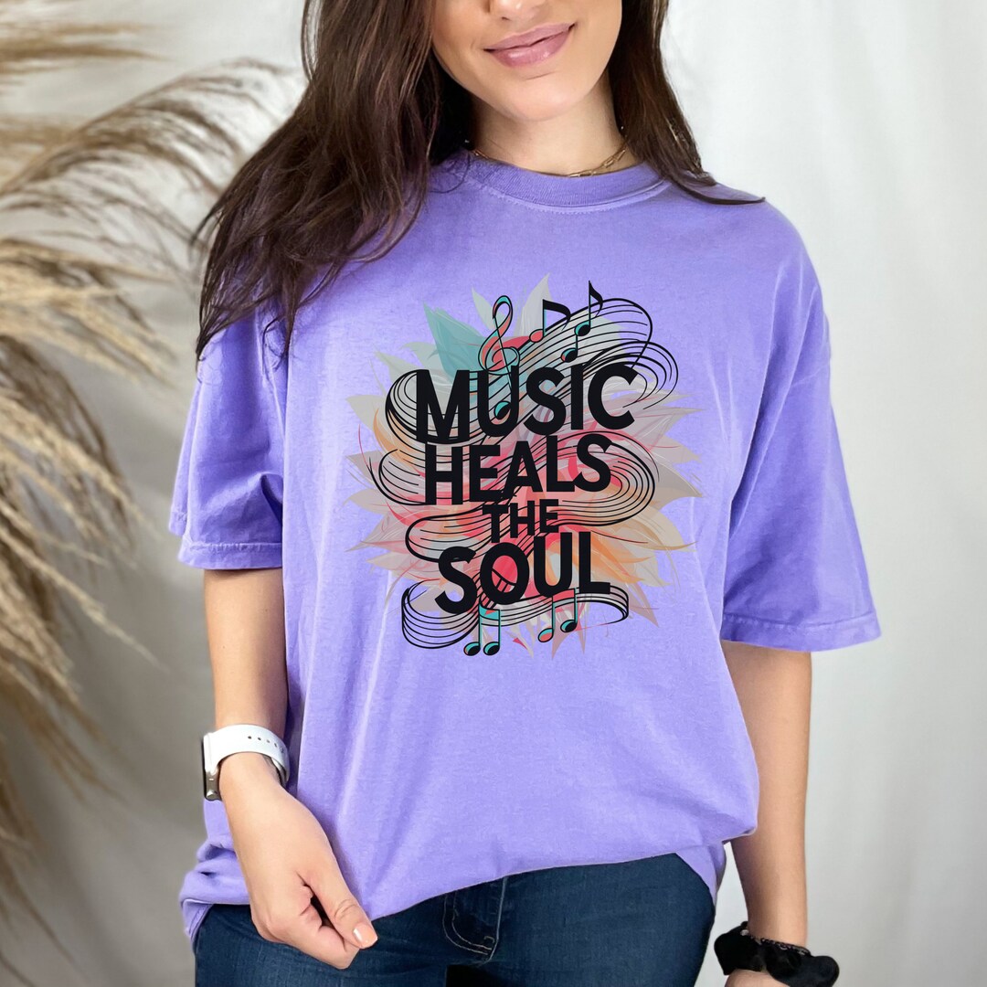 Women's Musical Note T-shirt - Music Heals the Soul Design - Etsy