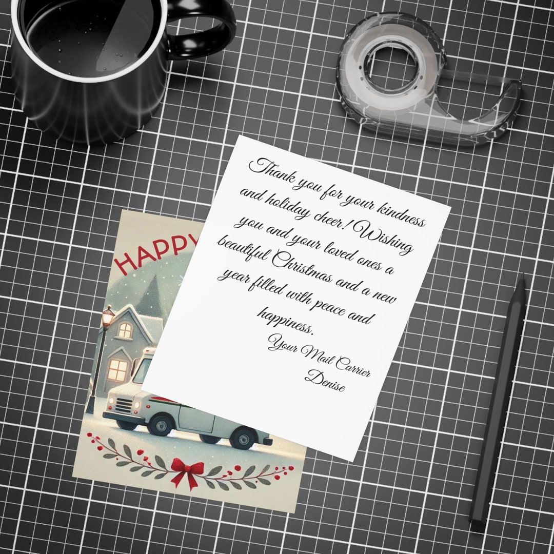 Personalized Mail Carrier Holiday Thank You Cards for Mail Carriers to ...