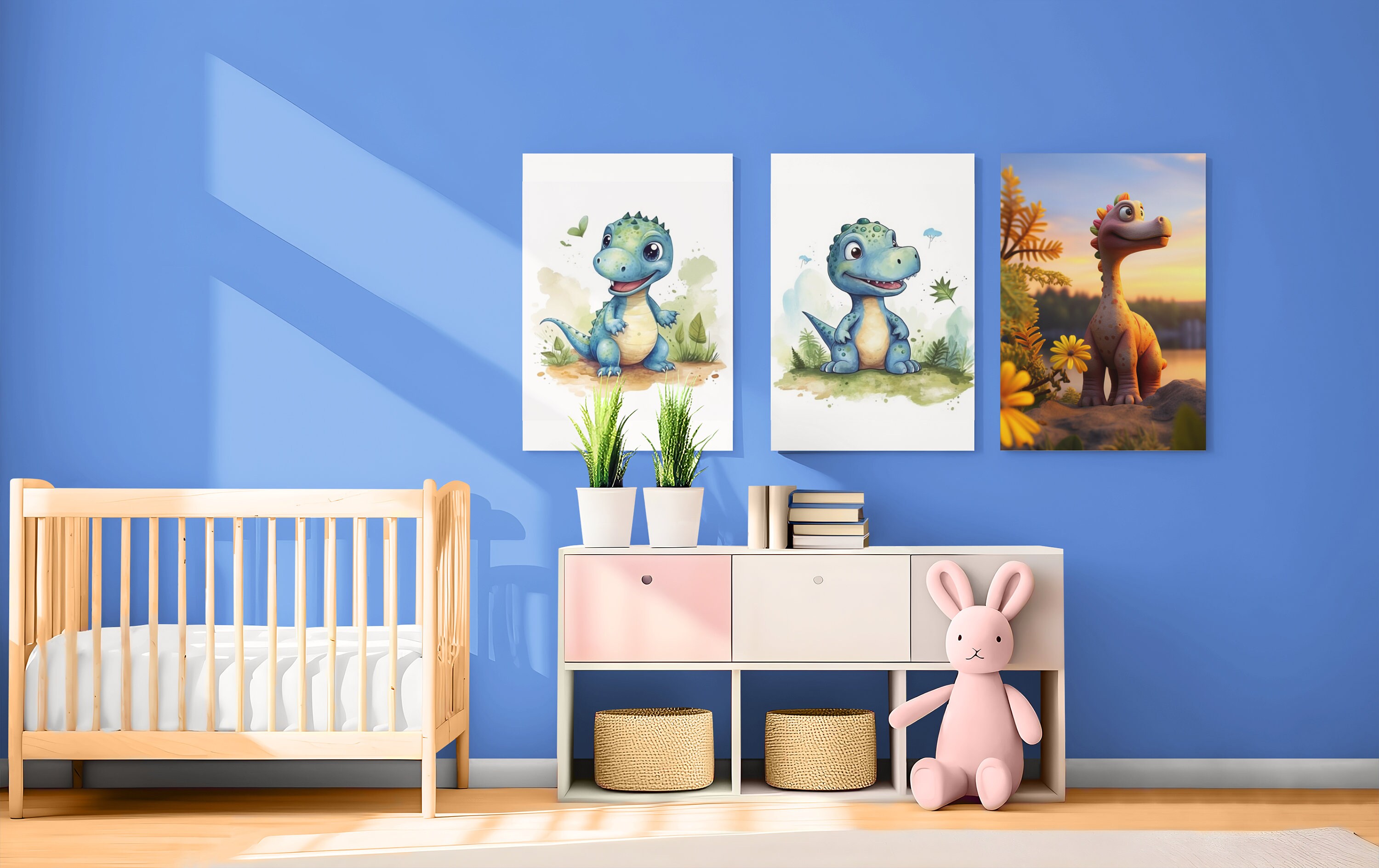 Dinosaur Nursery Prints Instant Download for Kids Room Whimsical Art ...