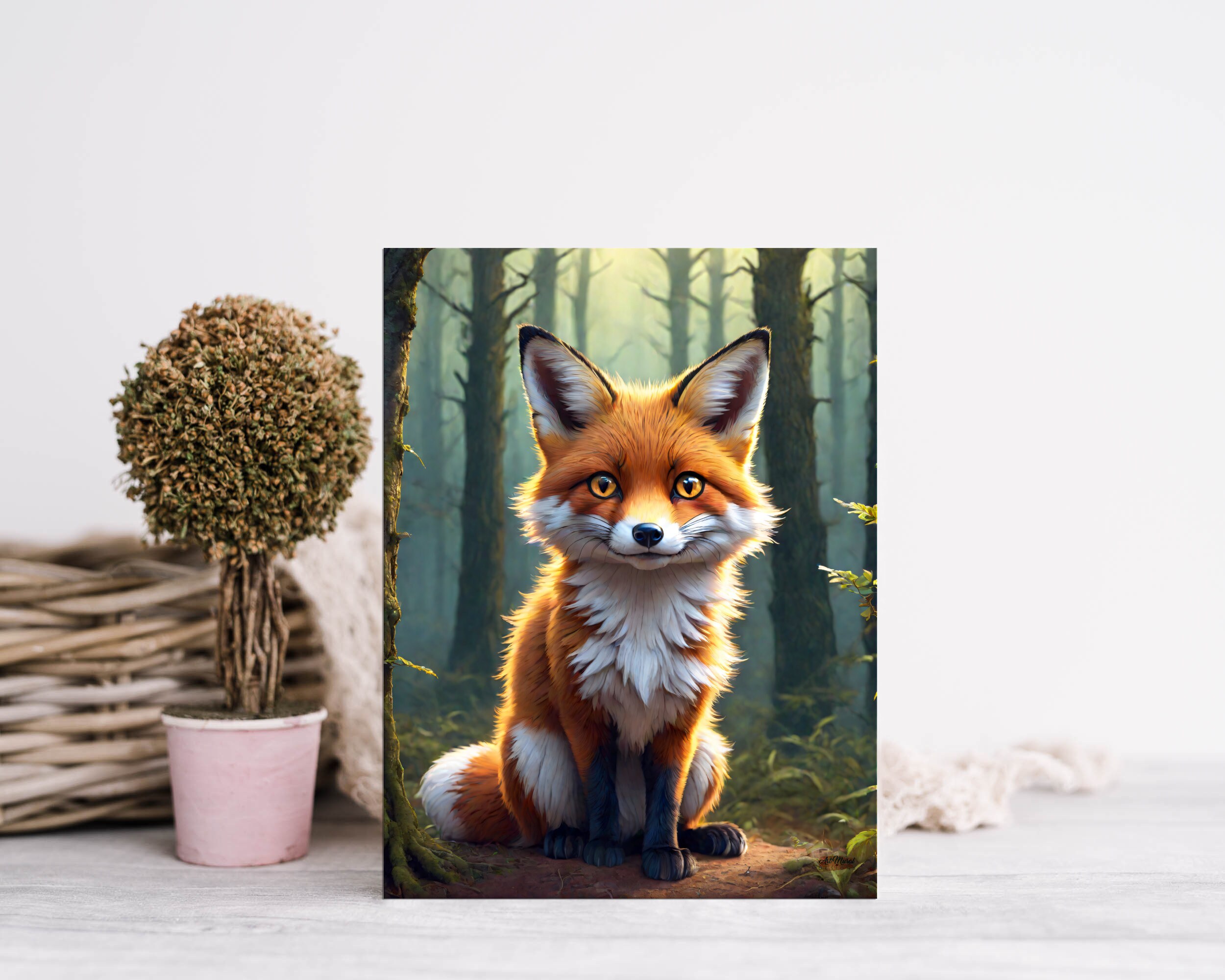 Smiling Fox at the Edge of a Wood - High Quality Canvas Print or Poster ...