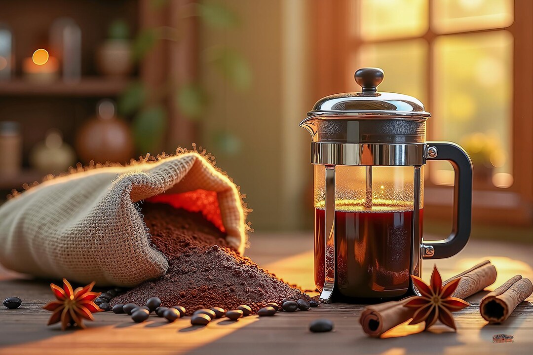 Still Life Coffee Shop Poster or Print - French Coffee Pot, Coffee ...