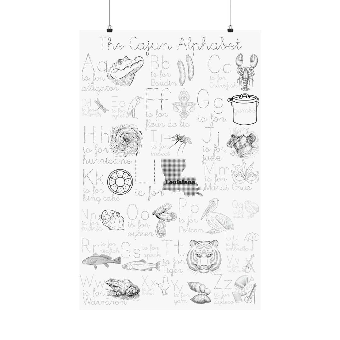 The Cajun Alphabet Wall Art Matte Vertical Poster A for - Etsy