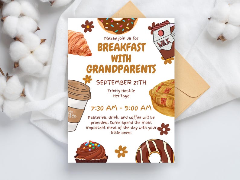 Donuts With Grandparents Day Invitation | Editable Digital Invite ...