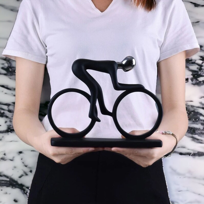 Minimalist Modern Art Bicycle Statue Biking Sculpture Abstract Figurine ...