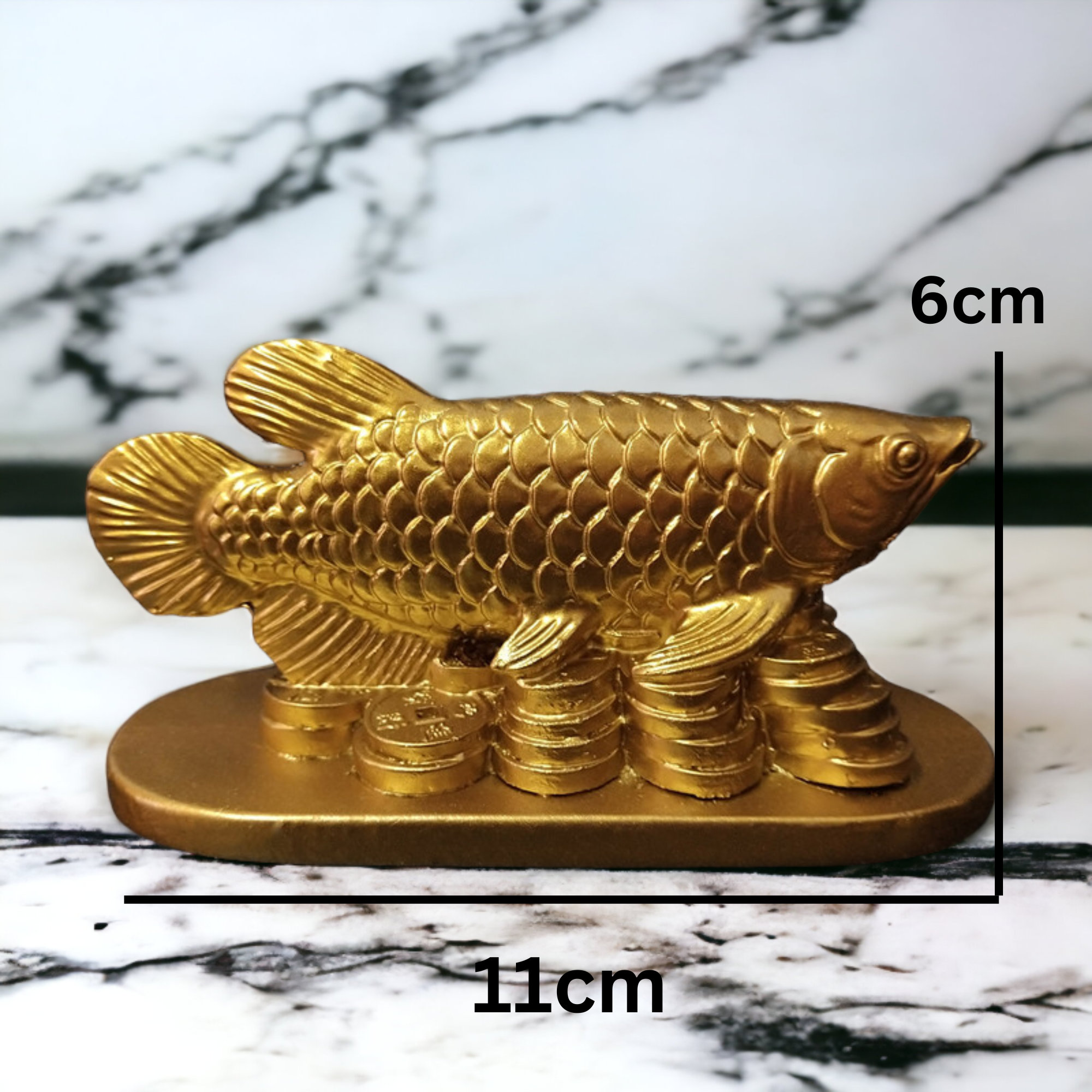 Lucky Golden Fish Statue on Stand Desk Decor Home Deocration Antique ...