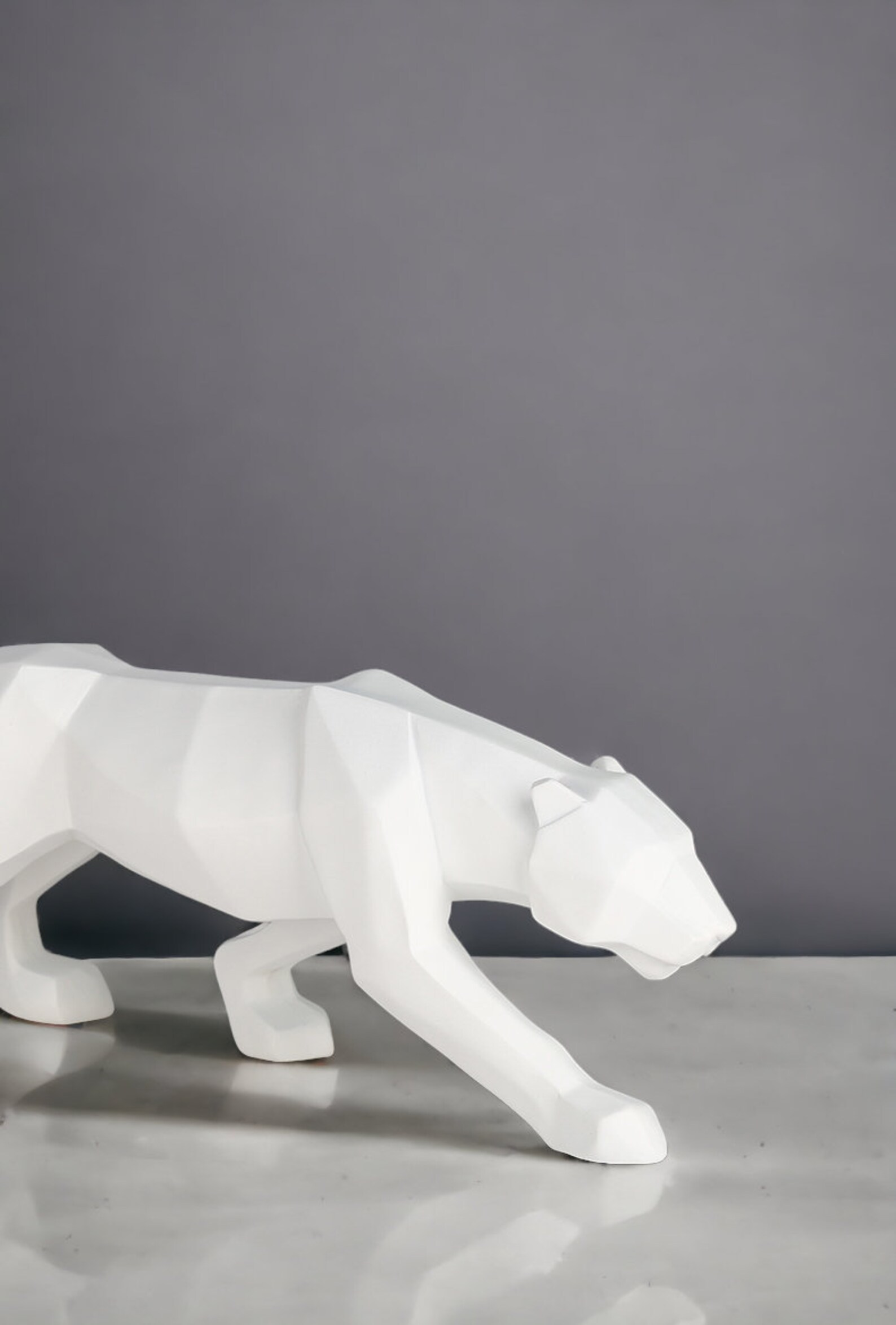 Unique Abstract Geometric Leopard Statue Modern Art Ornament Home Table ...