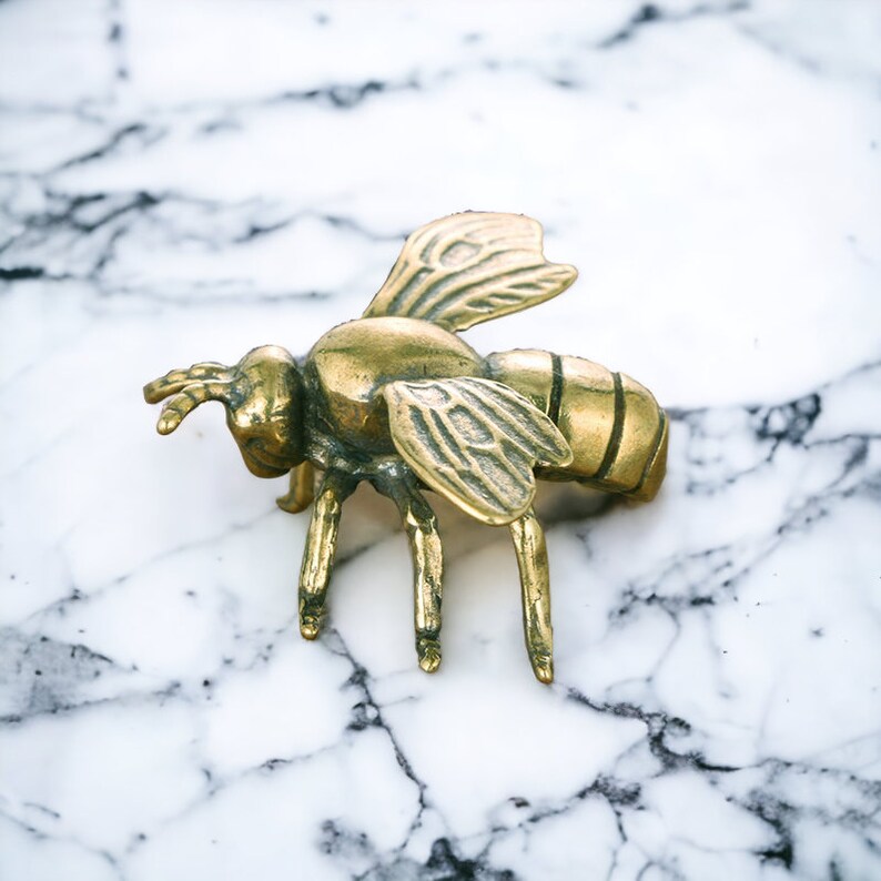 Brass Bee Statue Lucky Bee Vintage Honeybee Ornament Pocket Item ...