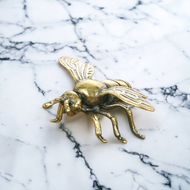 Brass Bee Statue Lucky Bee Vintage Honeybee Ornament Pocket Item ...