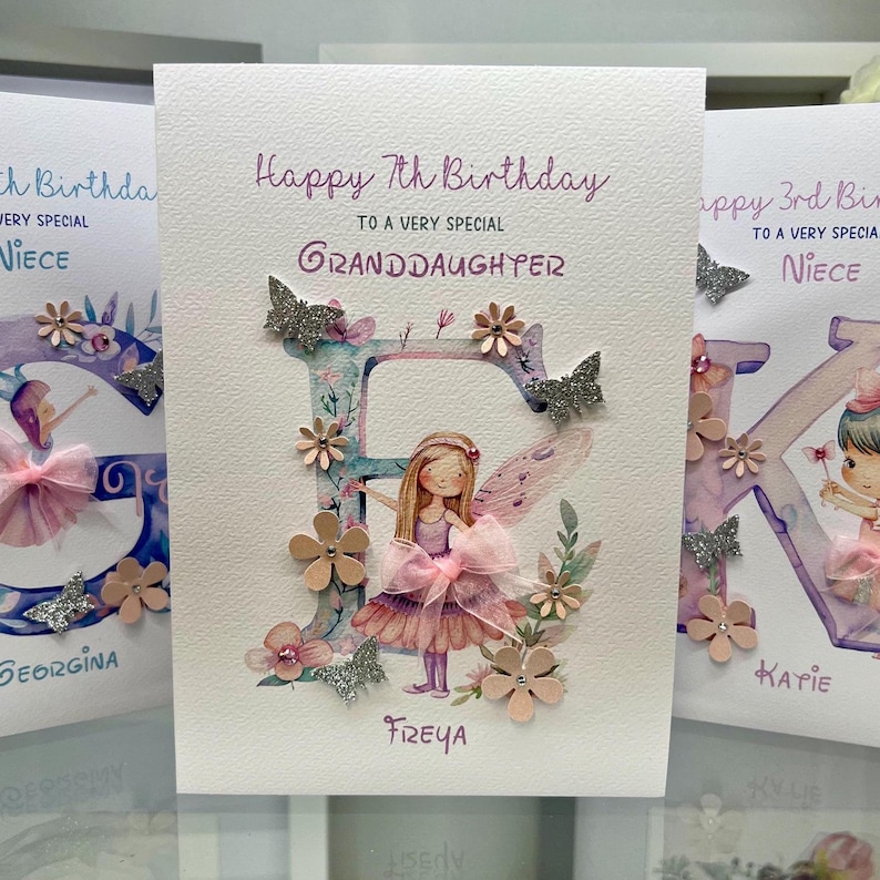 Daughter 7th Birthday Card, 7th Birthday Fairy Card, Personalised 7th ...