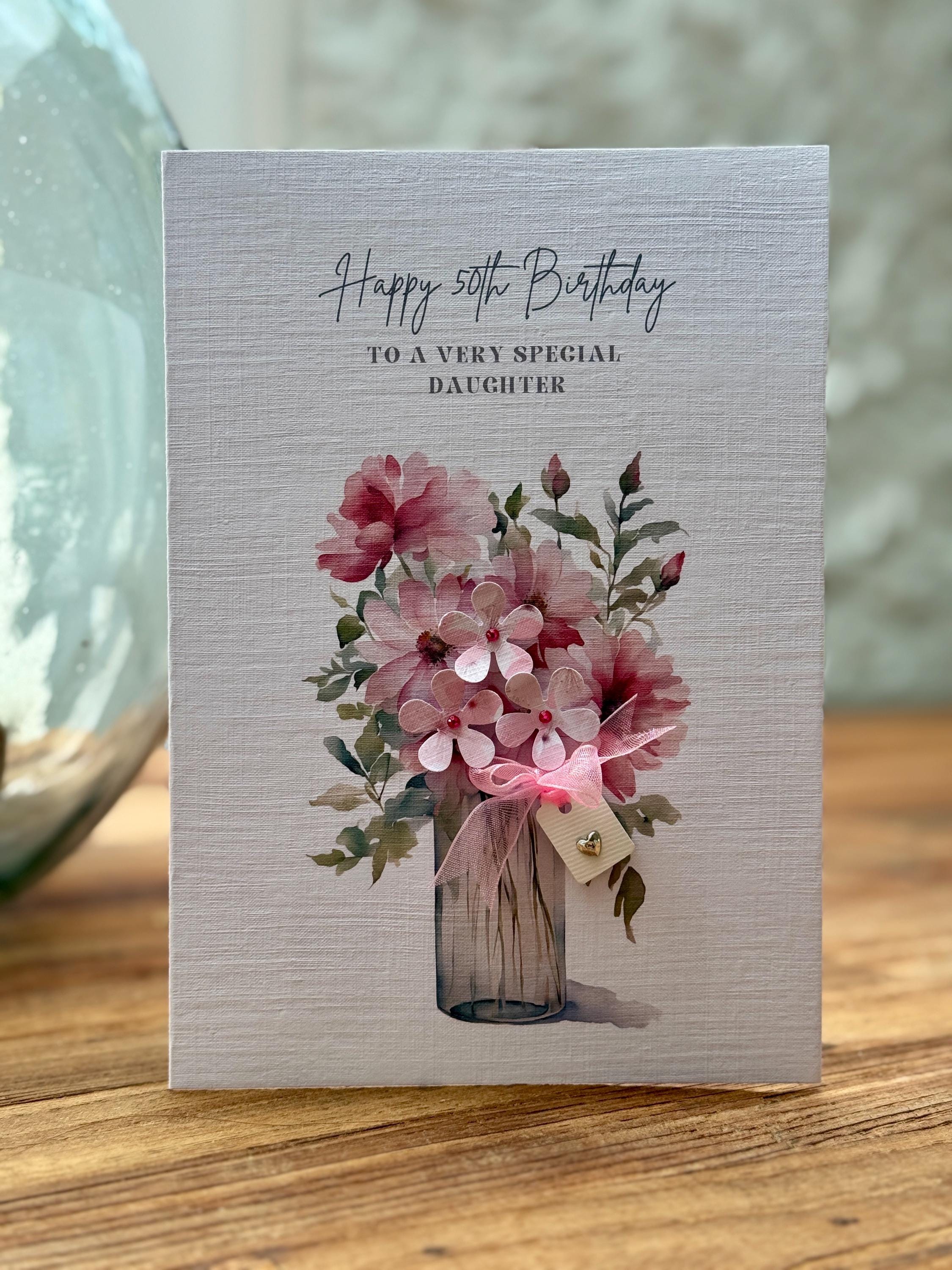 50th Daughter Birthday Card, Fiftieth Birthday Card, Daughter 50th Card ...
