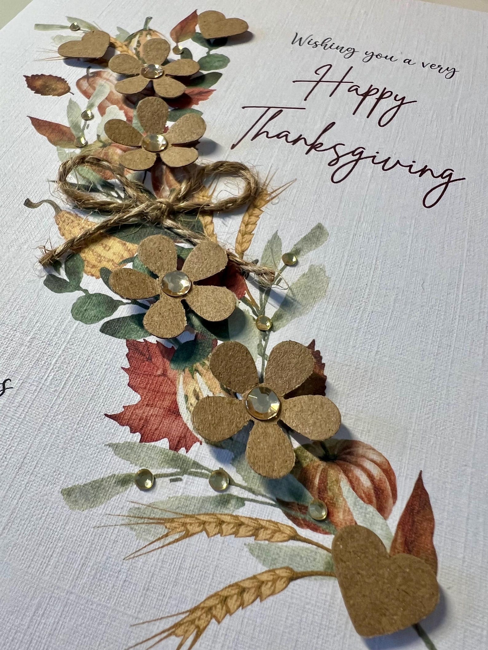 Friend Thanksgiving Card, 3d Thanksgiving Card With Flowers, Hearts ...