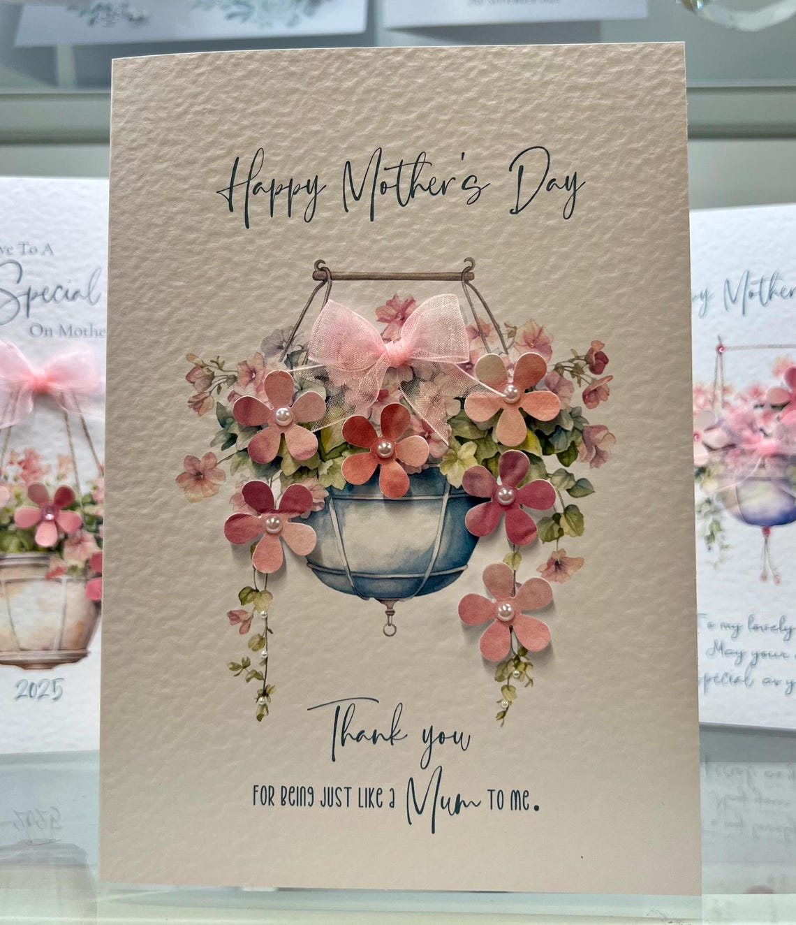 Step Mum Mother's Day Card, Handmade Card for Step Mum. Mother's Day ...