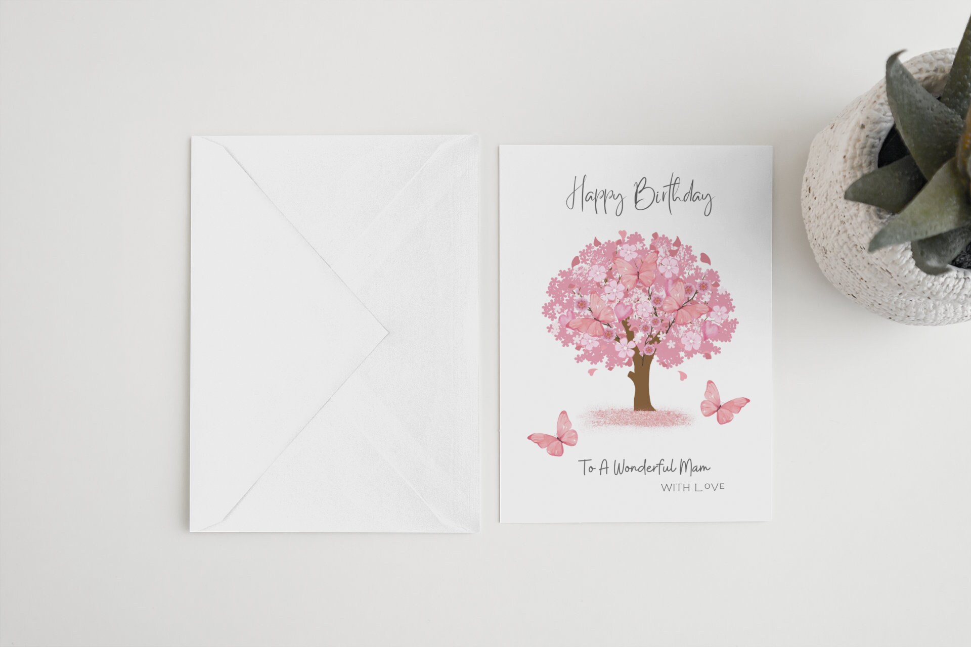 Mam Birthday Card, Cherry Tree Birthday Card, Cherry Blossom Card for A ...