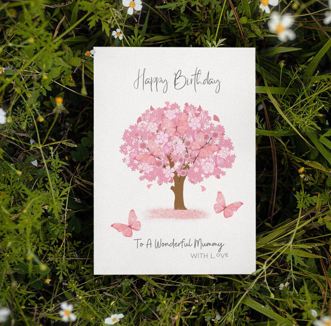 Mummy Birthday Card, Cherry Tree Birthday Card, Cherry Blossom Card ...