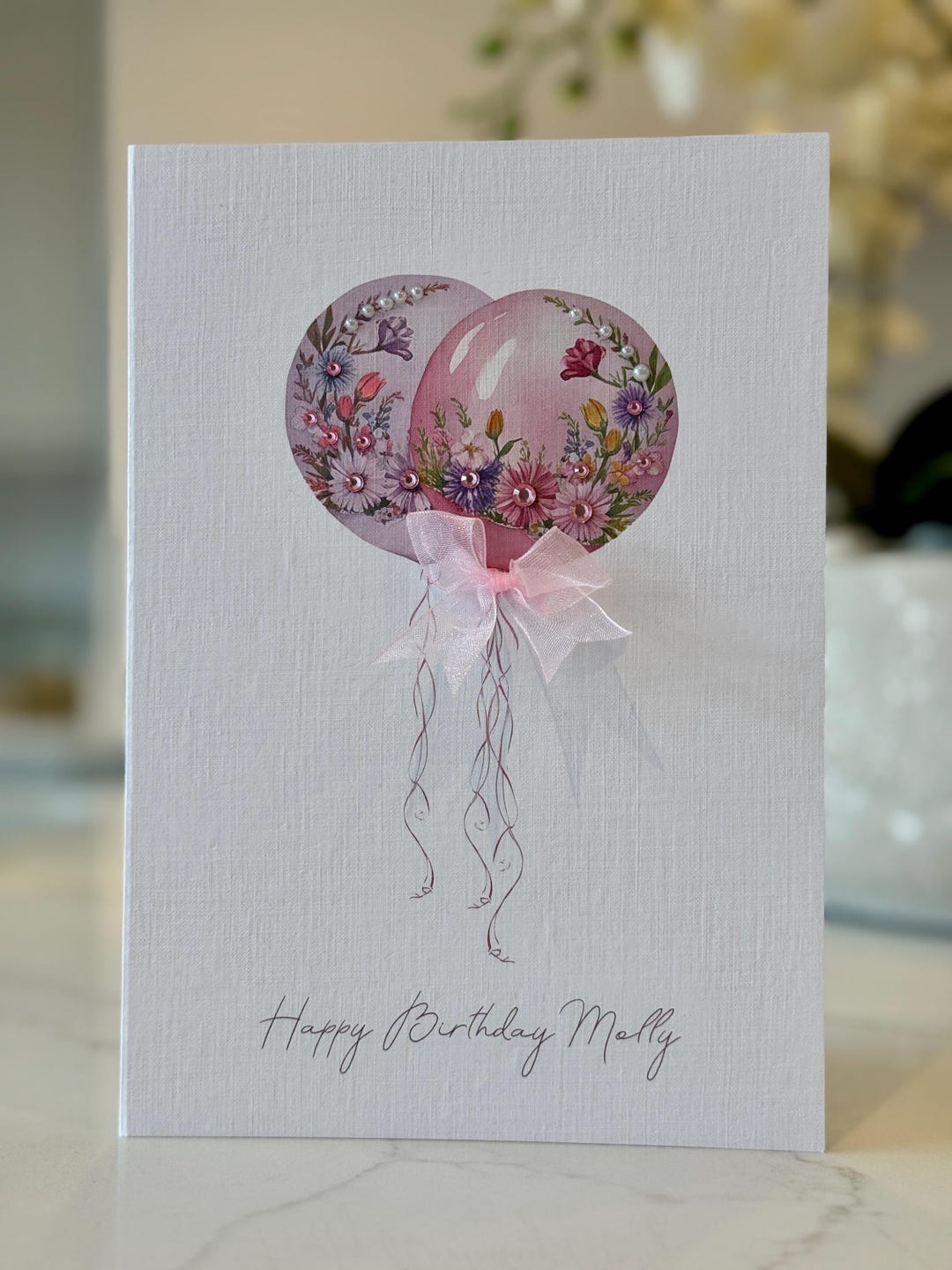 Pretty Pink Birthday Card, It Can Be Personalised With Any Name ...