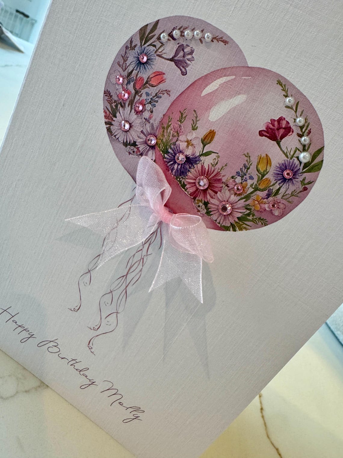 Pretty Pink Birthday Card, It Can Be Personalised With Any Name ...