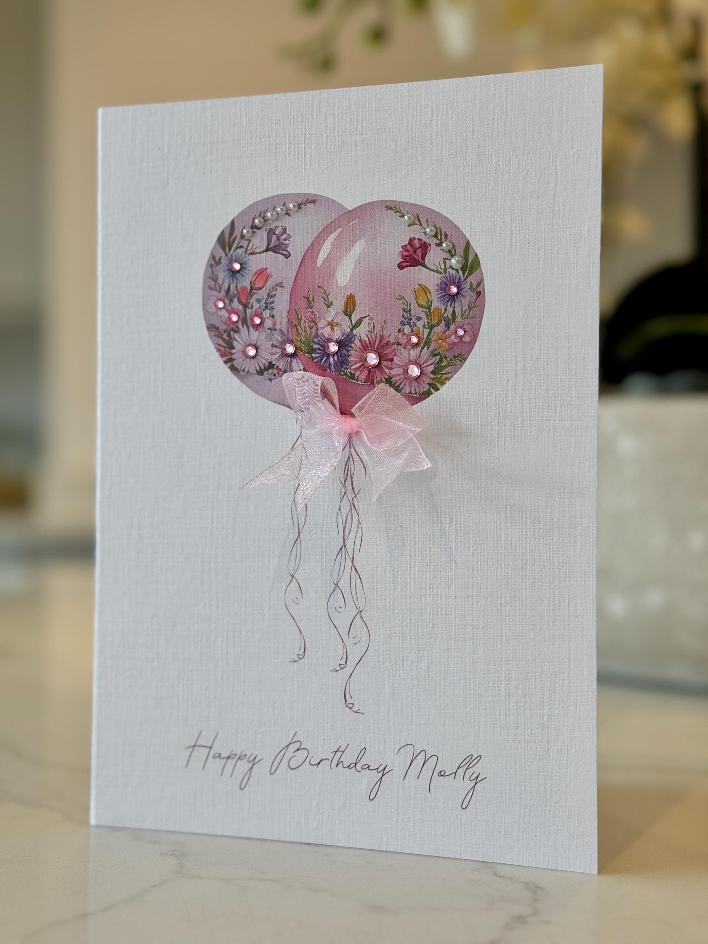 Pretty Pink Birthday Card, It Can Be Personalised With Any Name ...
