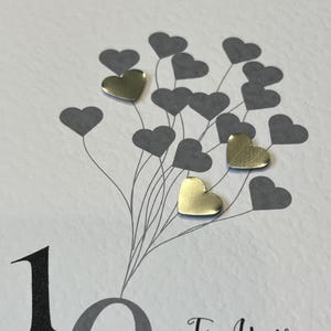 Real Tin Anniversary Card. Handmade Ten Year Anniversary Card. Wedding ...