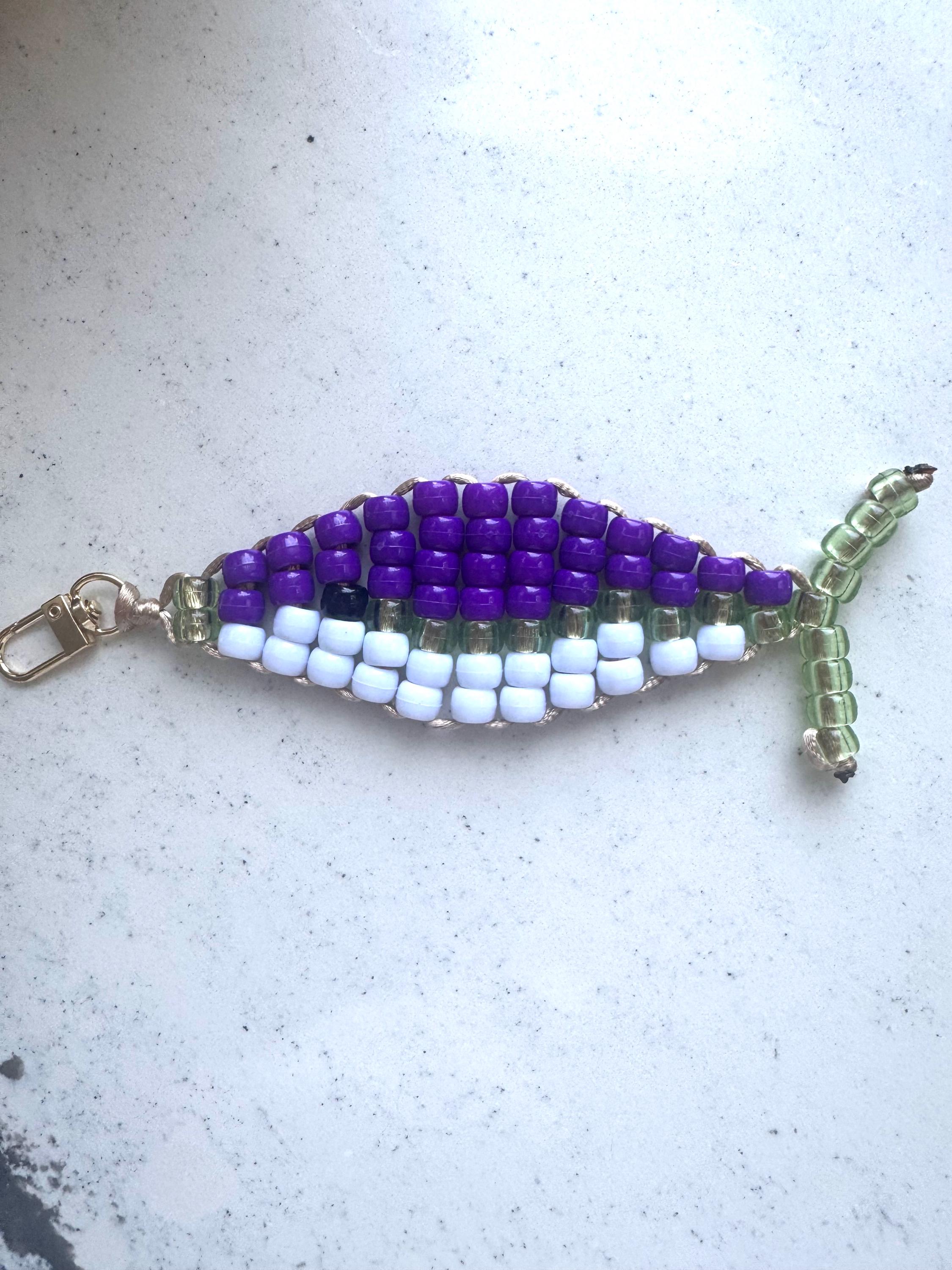 Pony Bead Fish Keychain: Handmade Colorful Bag Charm - Etsy