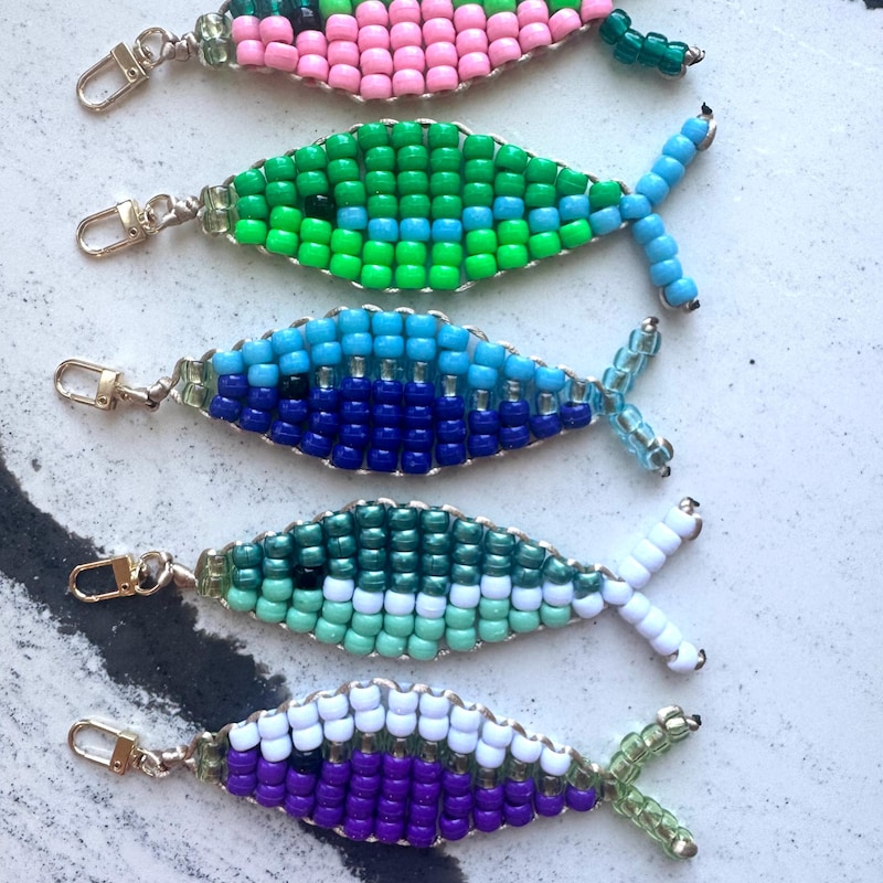 Pony Bead Keychain - Etsy
