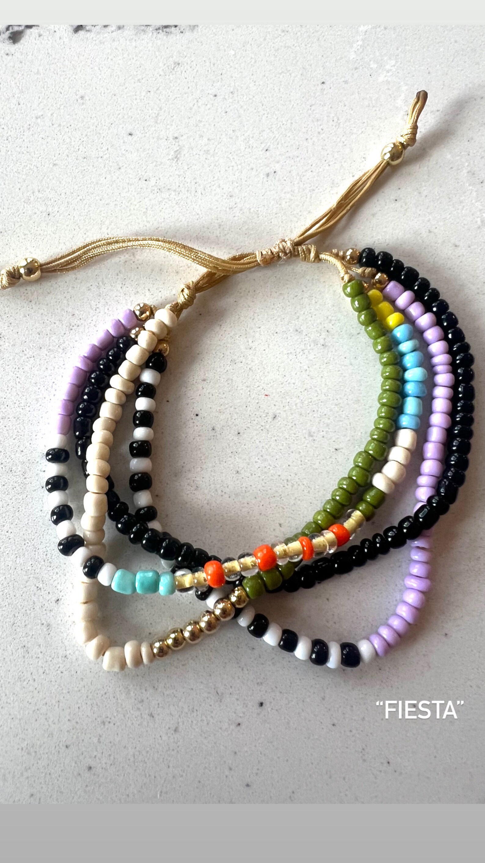 Boho Seed Bead Bracelet Stack: Gold-filled Adjustable Friendship ...