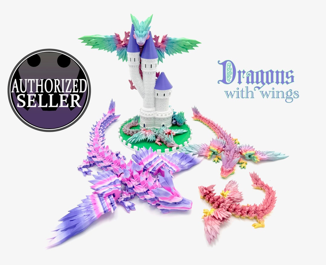 Articulated Winged Crystal Dragon 3D Printed - Etsy