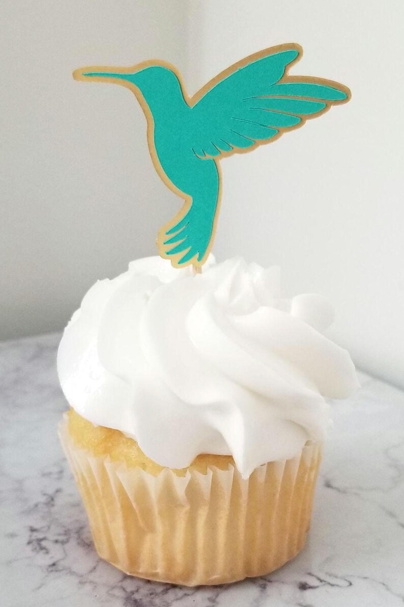 Hummingbird Cupcake Toppers - Etsy