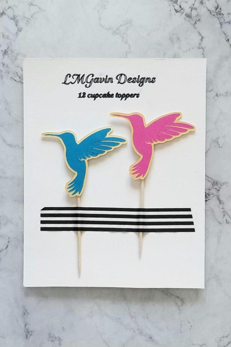 Hummingbird Cupcake Toppers - Etsy