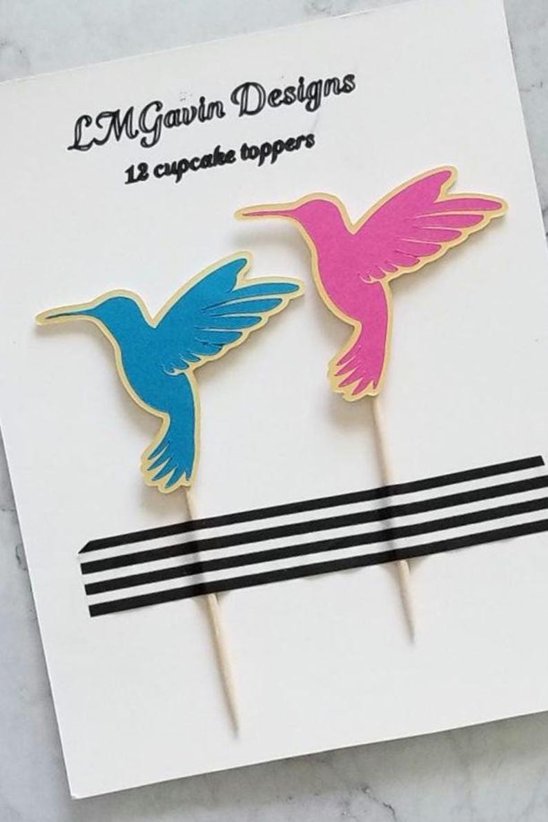 Hummingbird Cupcake Toppers - Etsy