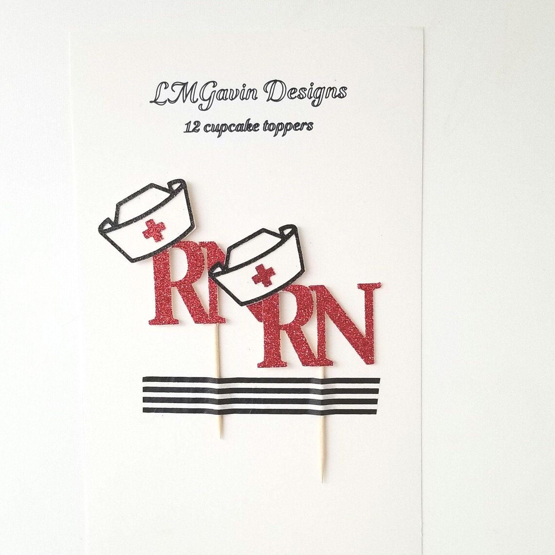 RN Cupcake Toppers, Registered Nurse Cupcake Toppers, Nurse Graduation ...