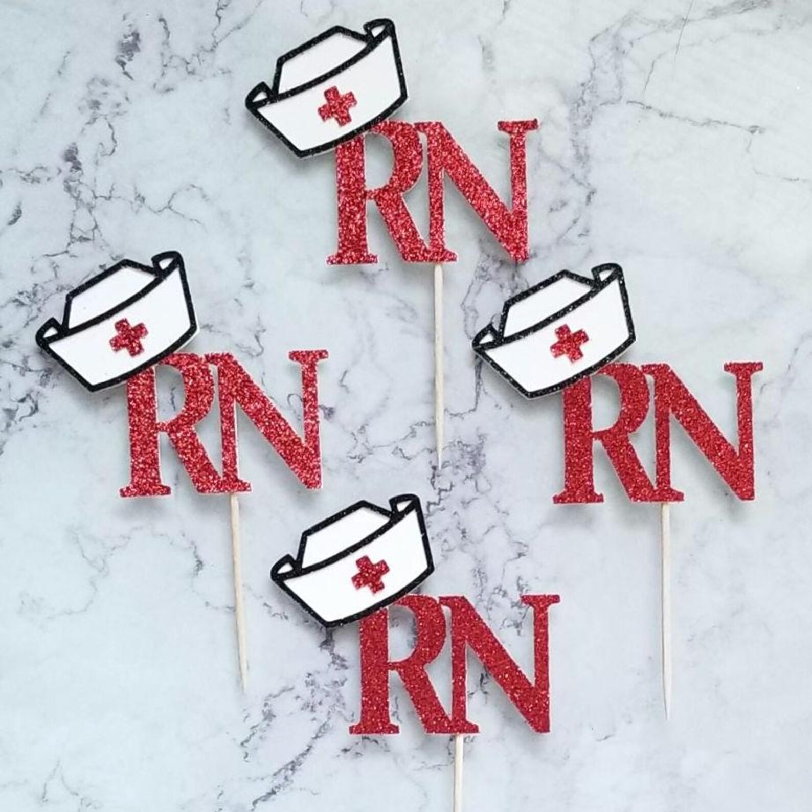 RN Cupcake Toppers, Registered Nurse Cupcake Toppers, Nurse Graduation ...