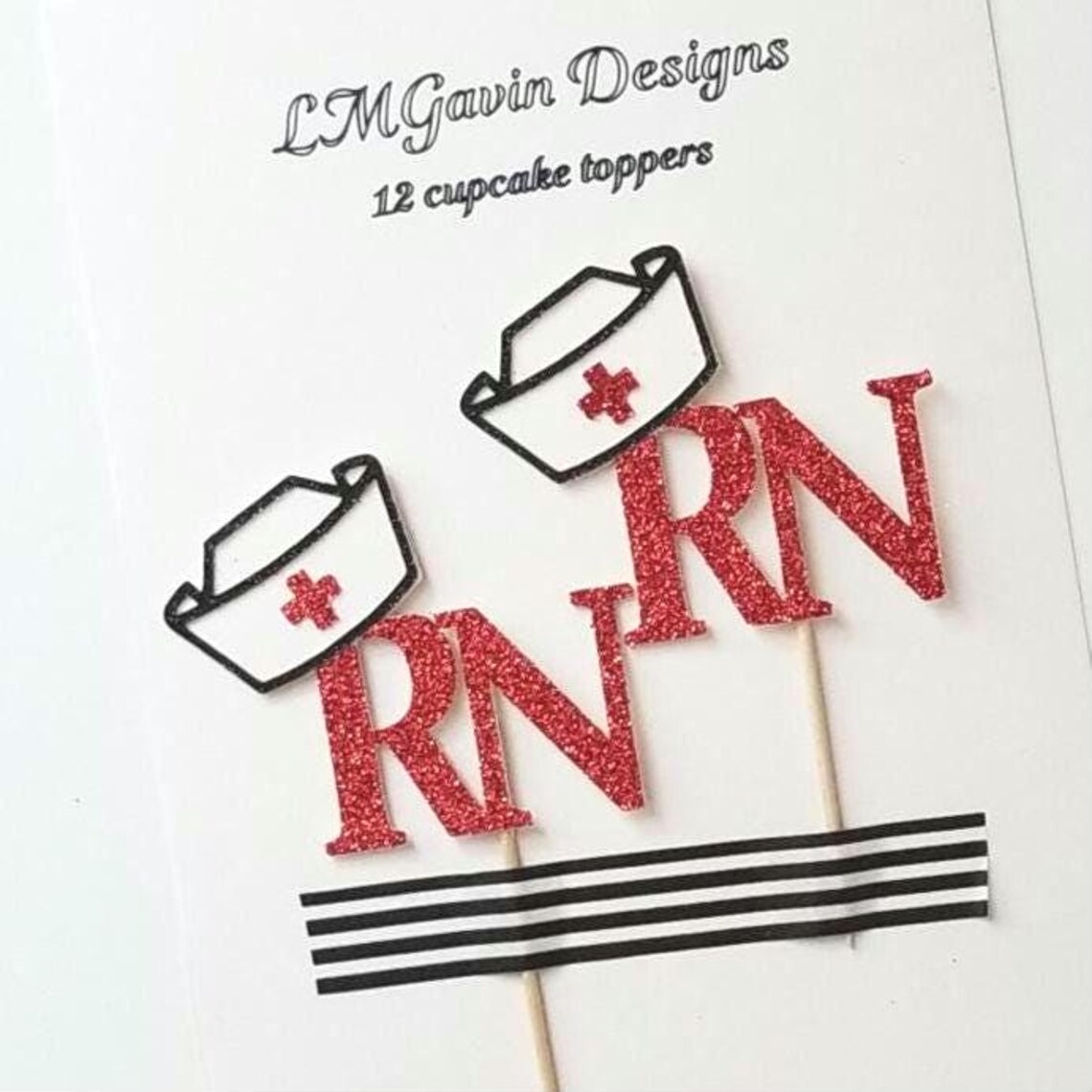 RN Cupcake Toppers, Registered Nurse Cupcake Toppers, Nurse Graduation ...