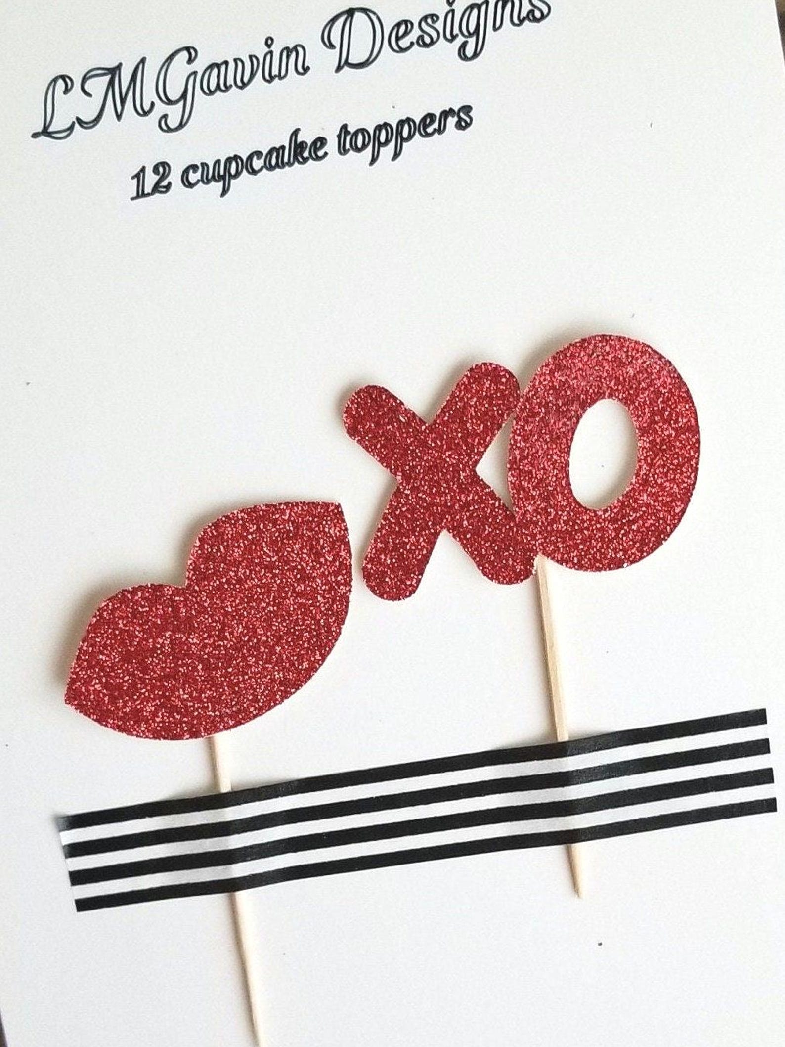 Hugs and Kisses Cupcake Toppers - Etsy