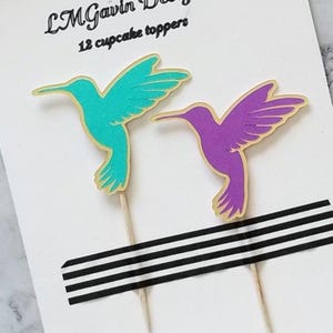 Hummingbird Cupcake Toppers - Etsy