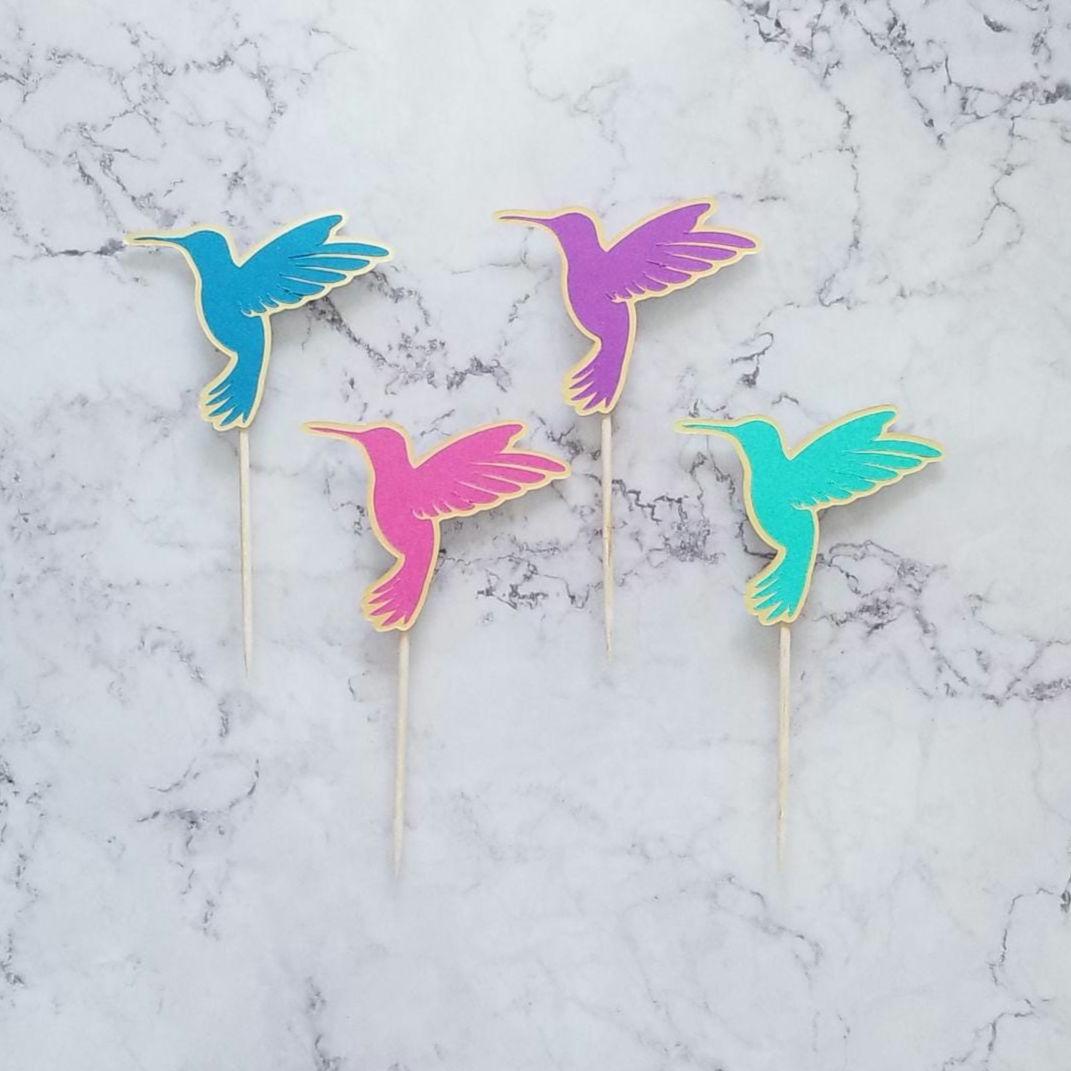 Hummingbird Cupcake Toppers - Etsy