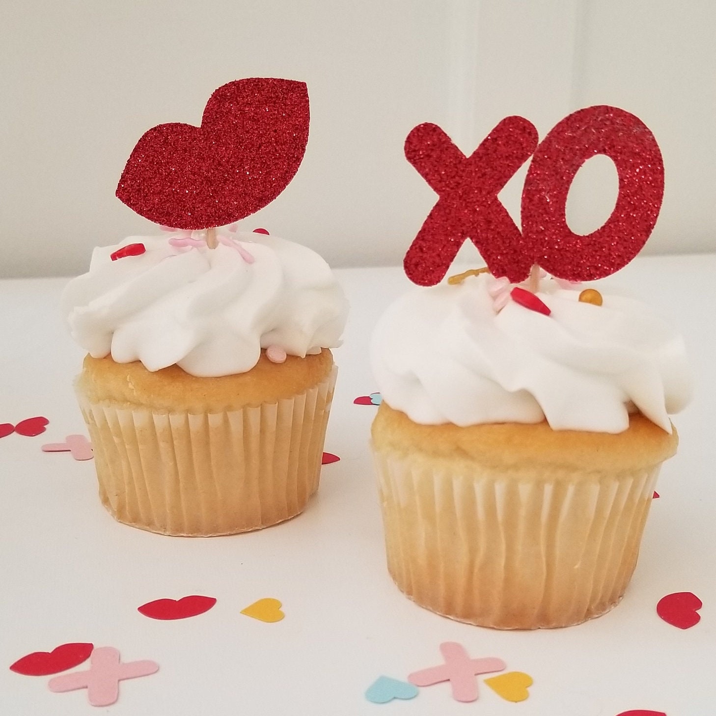 Hugs and Kisses Cupcake Toppers - Etsy