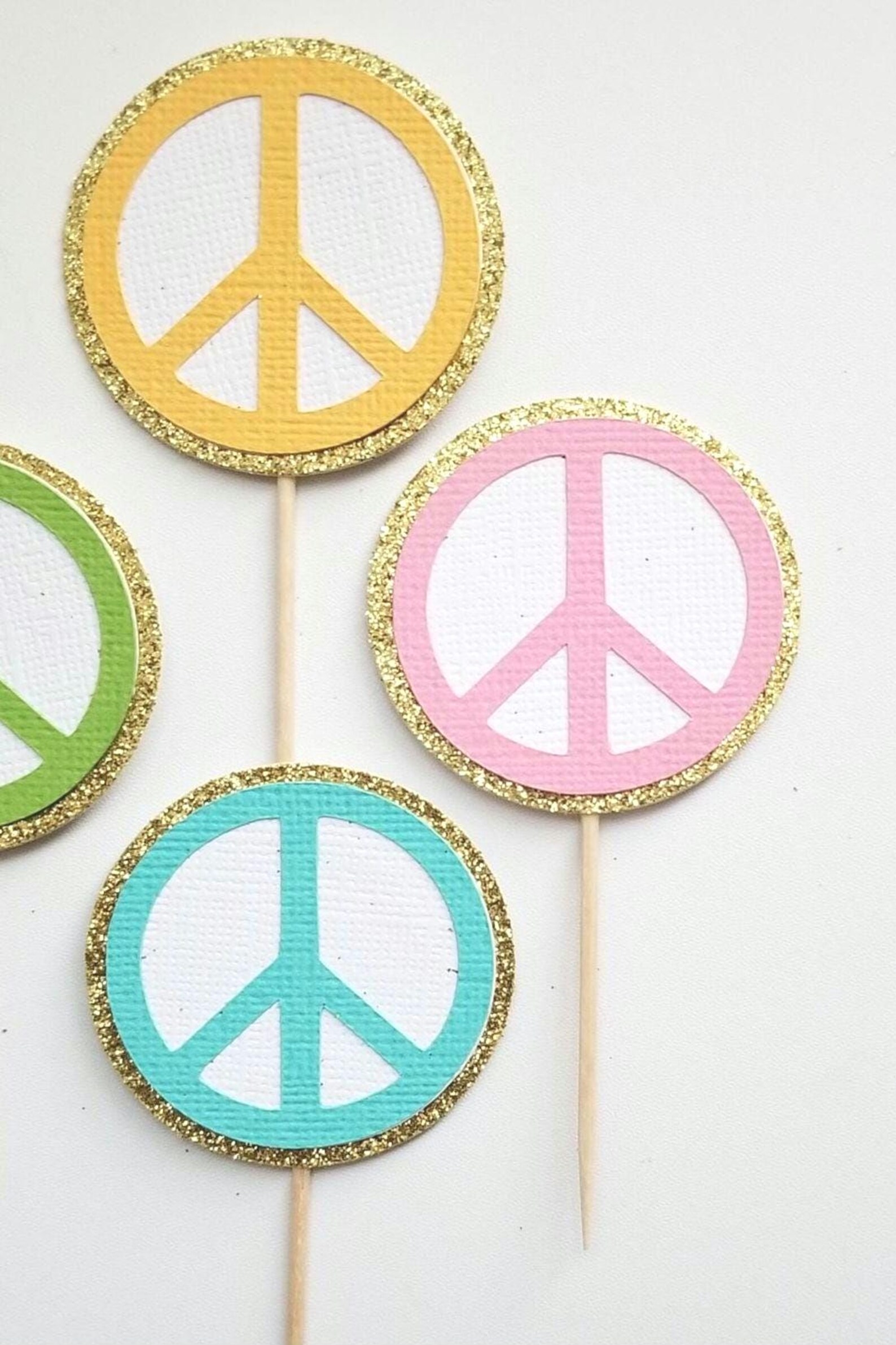 Peace Signs Cupcake Toppers - Etsy