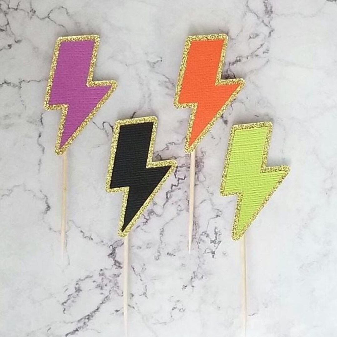 Lightning Bolt Cupcake Toppers - Etsy