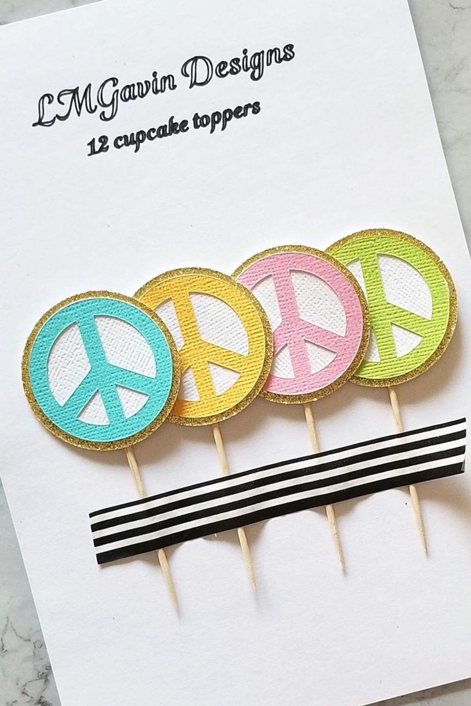 Peace Signs Cupcake Toppers - Etsy