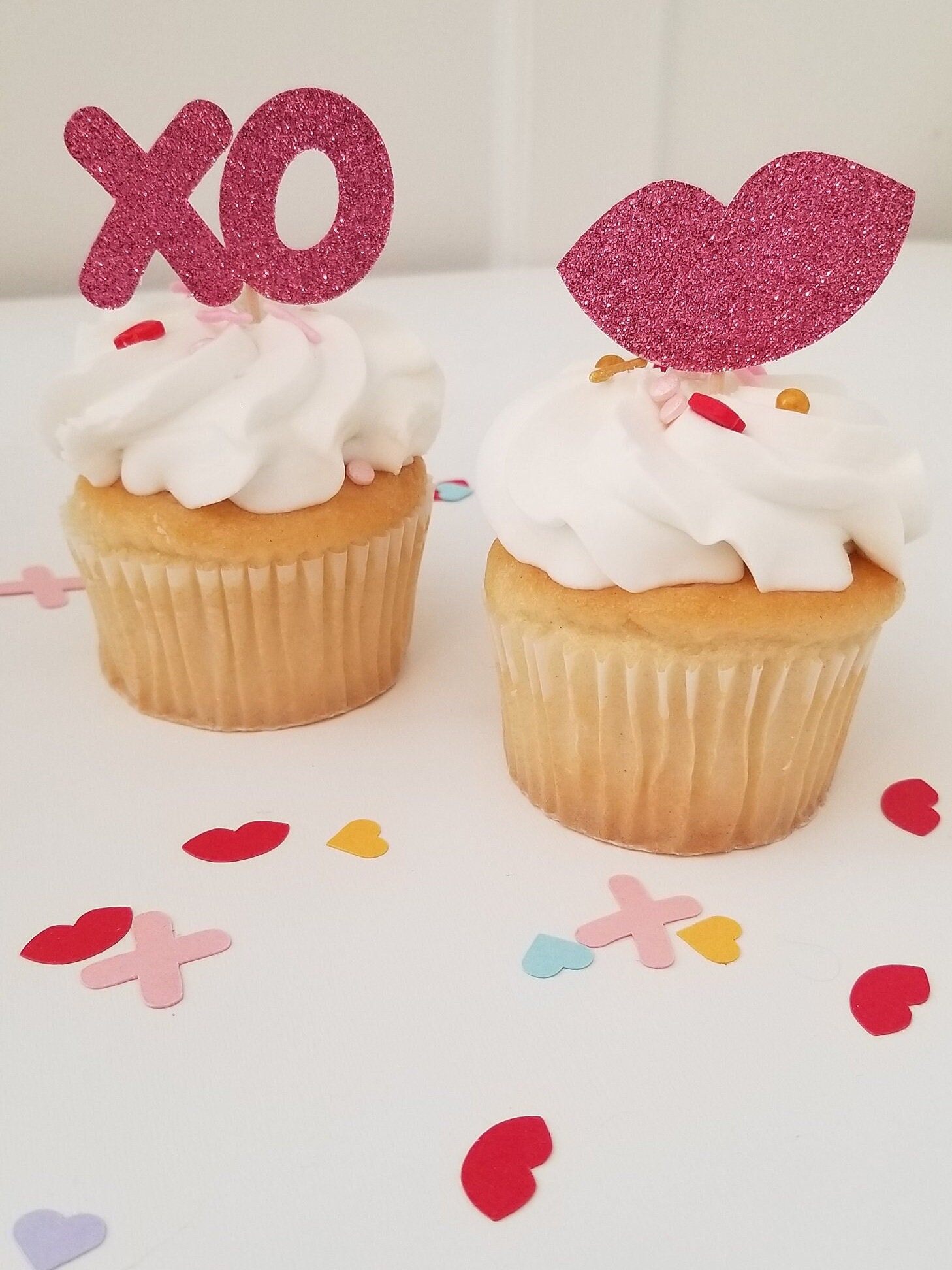 Hugs and Kisses Cupcake Toppers - Etsy