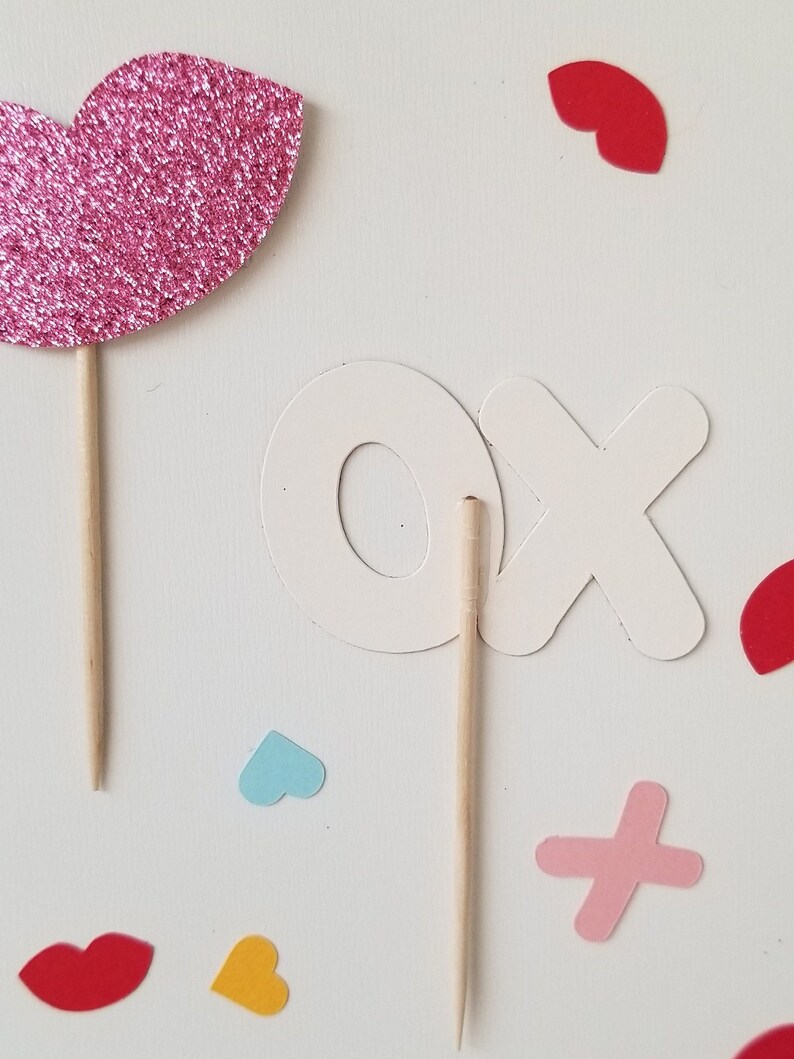 Hugs and Kisses Cupcake Toppers - Etsy