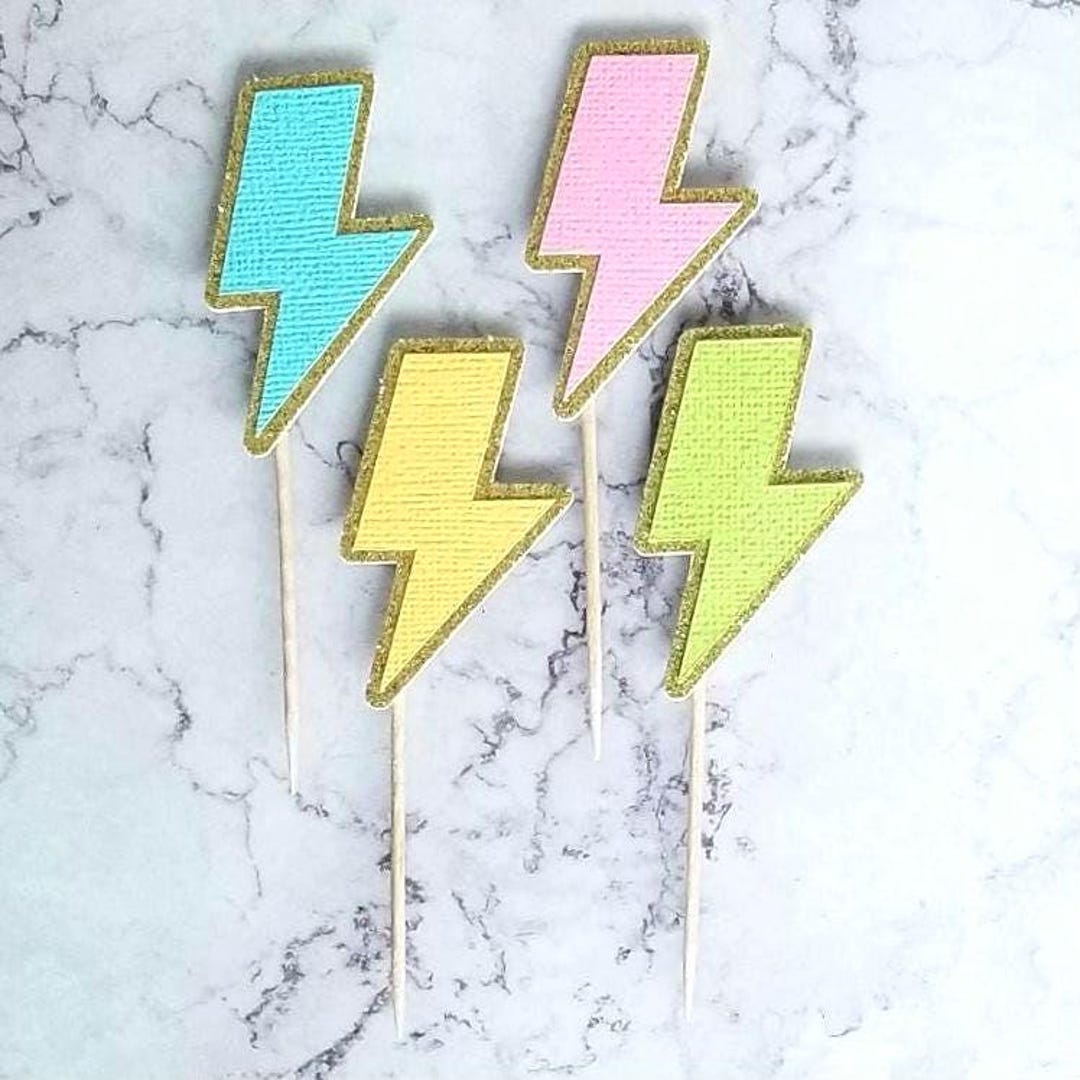 Lightning Bolt Cupcake Toppers - Etsy