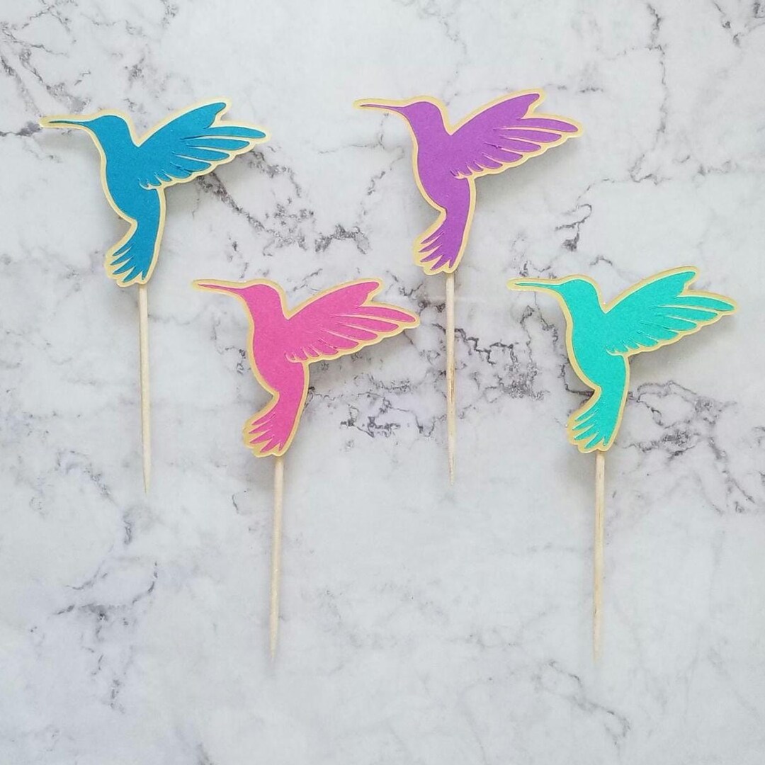 Hummingbird Cupcake Toppers - Etsy