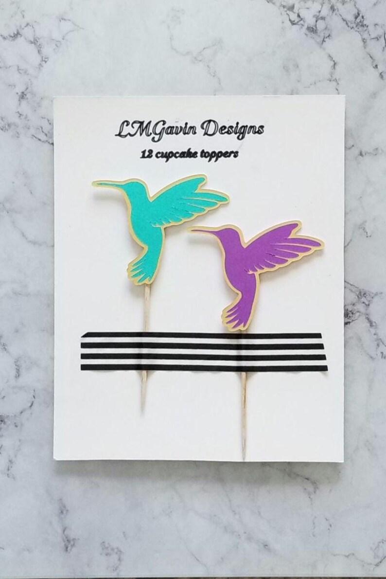 Hummingbird Cupcake Toppers - Etsy