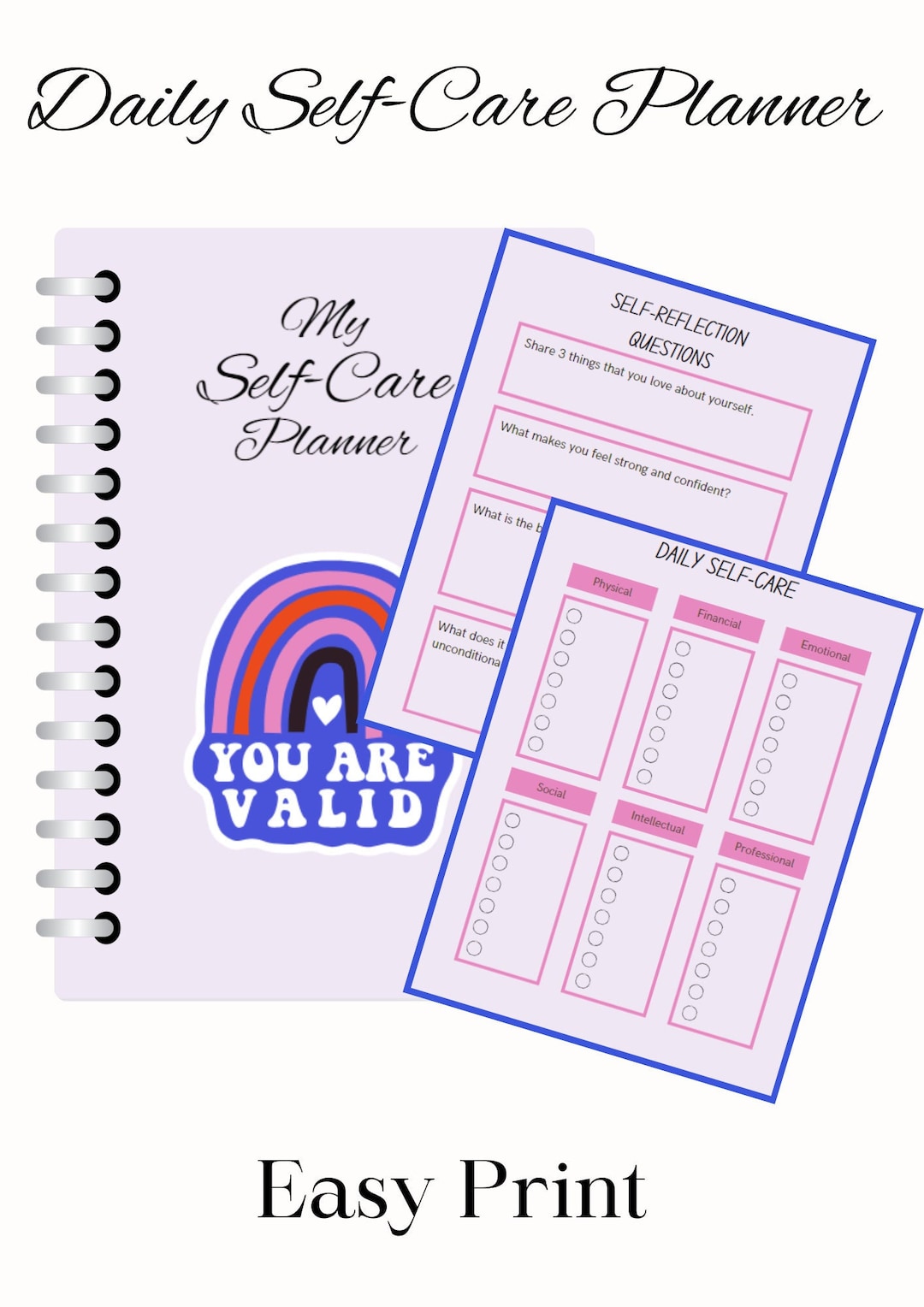 EASY Print | Self-care Planner | Stop Self-negativity | Celebrate ...