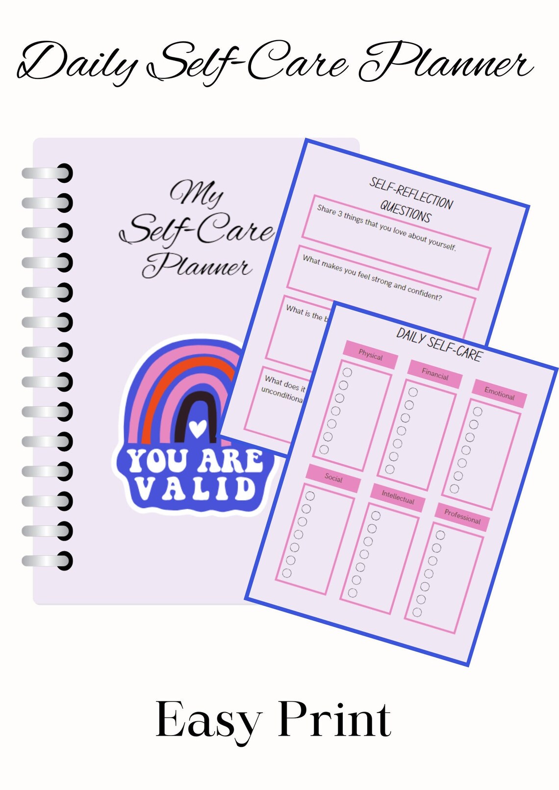EASY Print | Self-care Planner | Stop Self-negativity | Celebrate ...