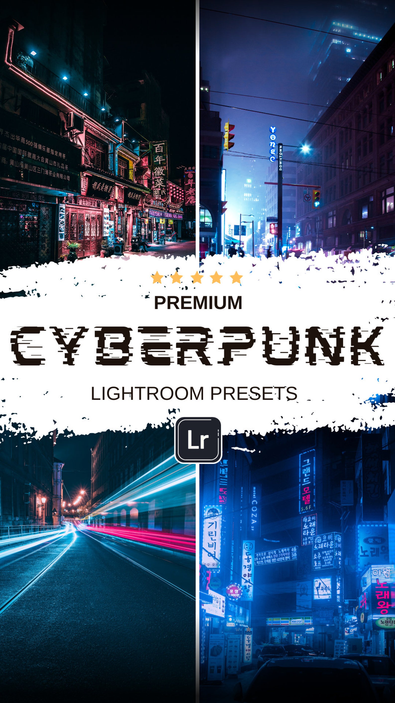 16 CYBERPUNK Lightroom Presets Night City Dark Moody Blogger Instagram ...