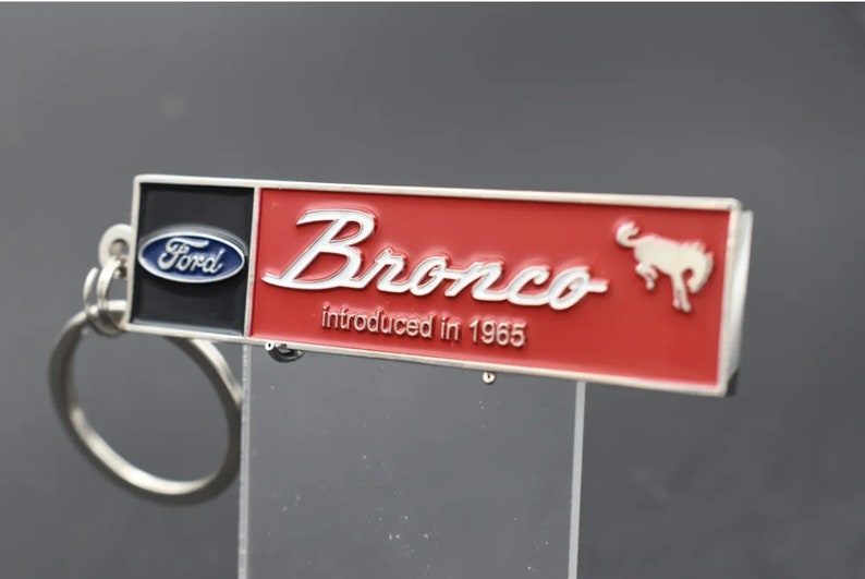 Ford Bronco Keychains. Single Sided, 3mm Thick Painted Metal Keychain ...
